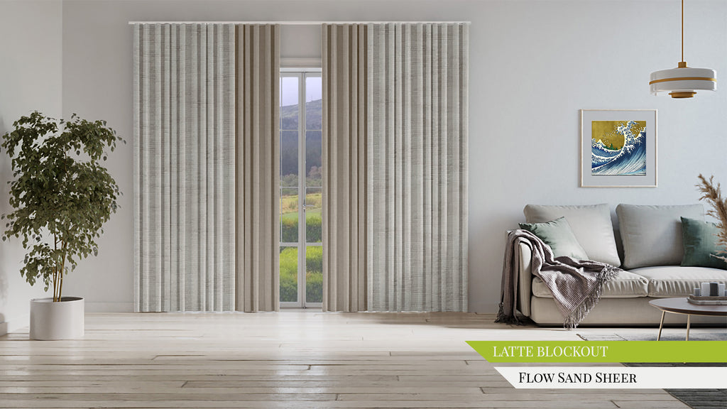 FLOW SAND SHEER CURTAIN AND WOVEN DIMOUT BLOCK-OUT COMBO – Curtain ...